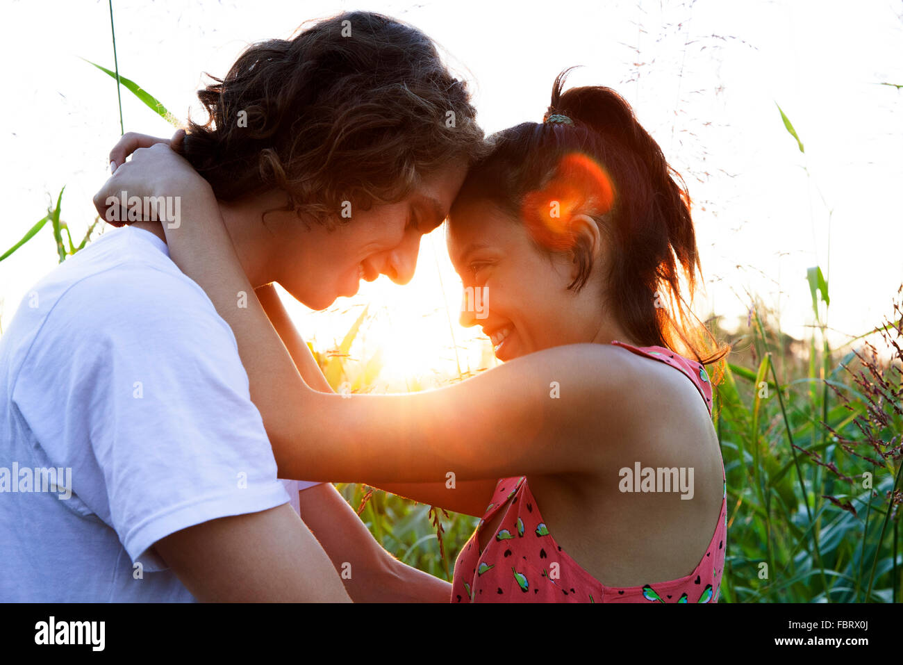 Two People Foreheads Touching High Resolution Stock Photography and ...