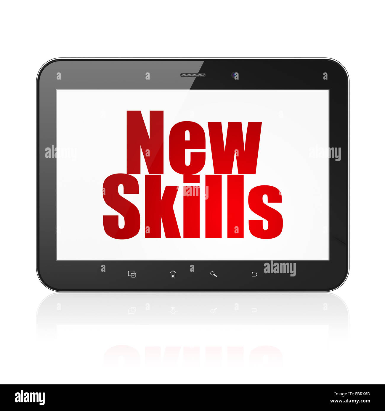 Education concept: Tablet Computer with New Skills on display Stock ...