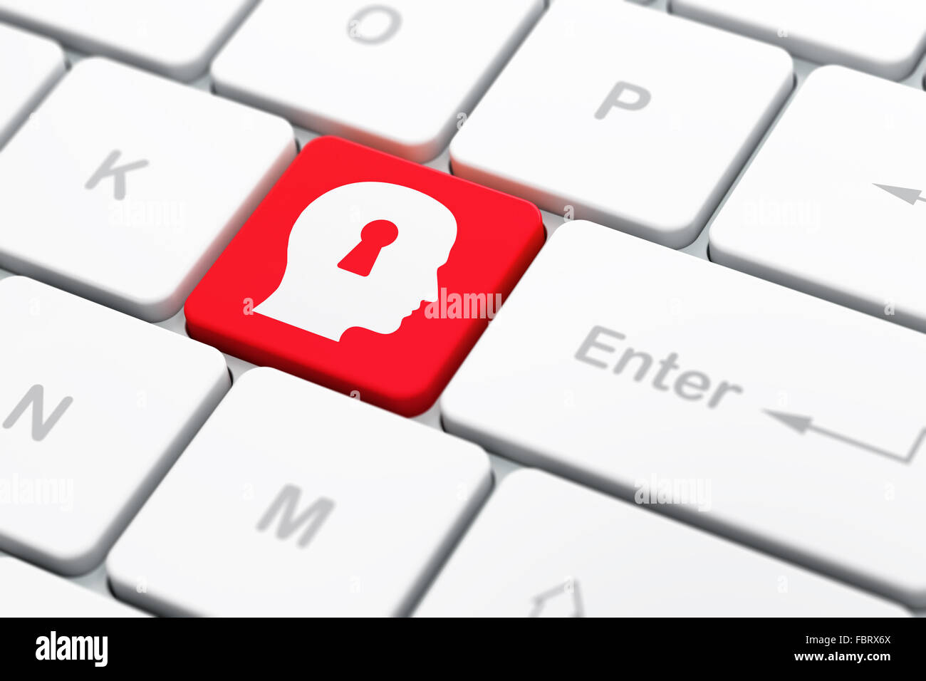 Education concept: Head With Keyhole on computer keyboard background Stock Photo - Alamy