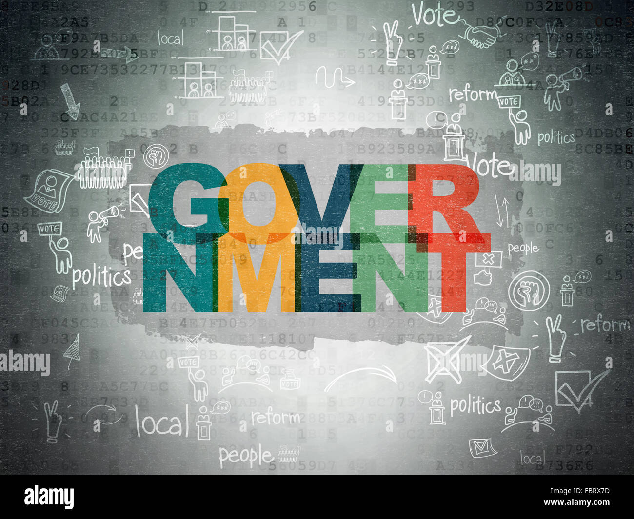 Political concept: Painted multicolor text Government on Digital Paper ...