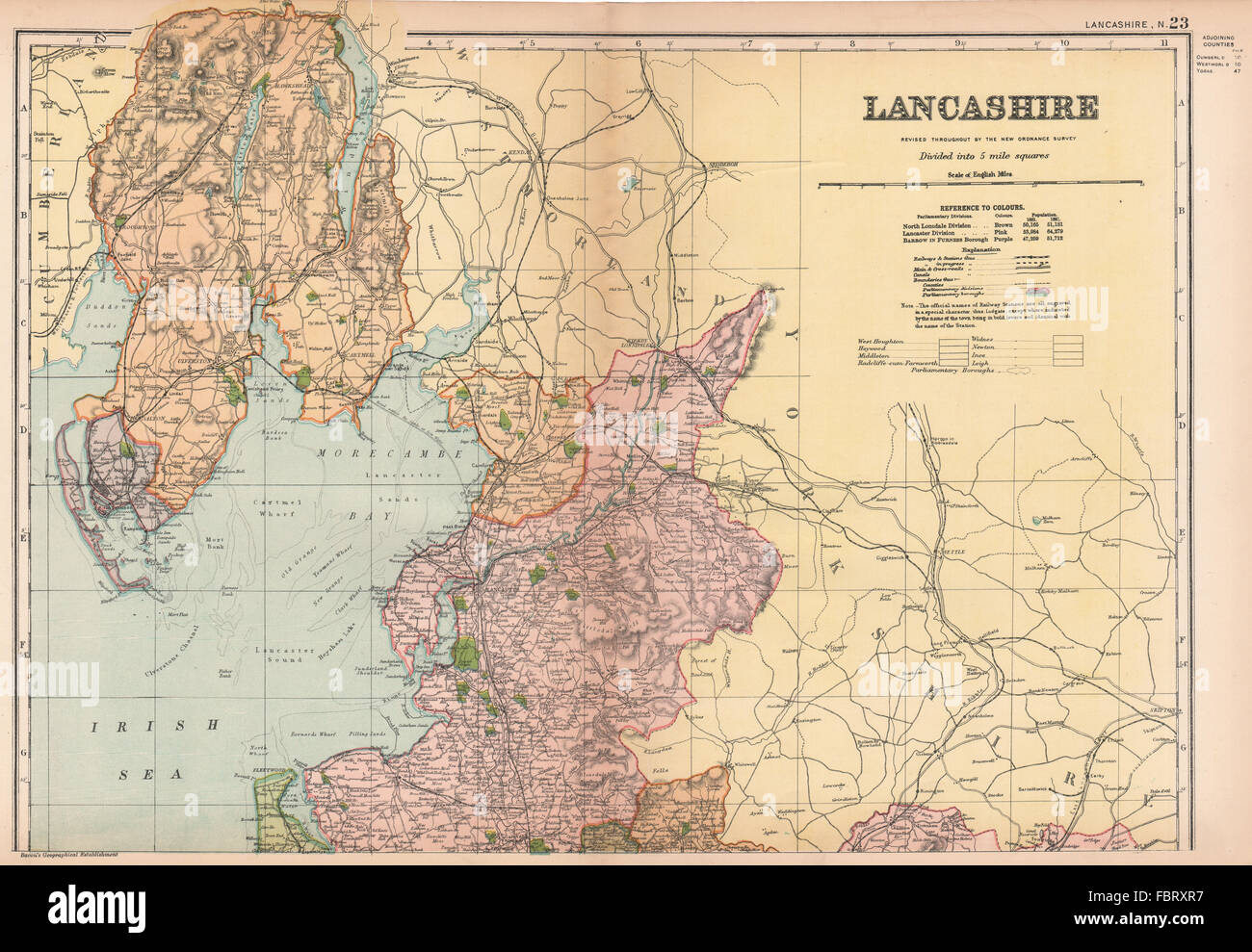 Lancashire map 20th century hi-res stock photography and images - Alamy