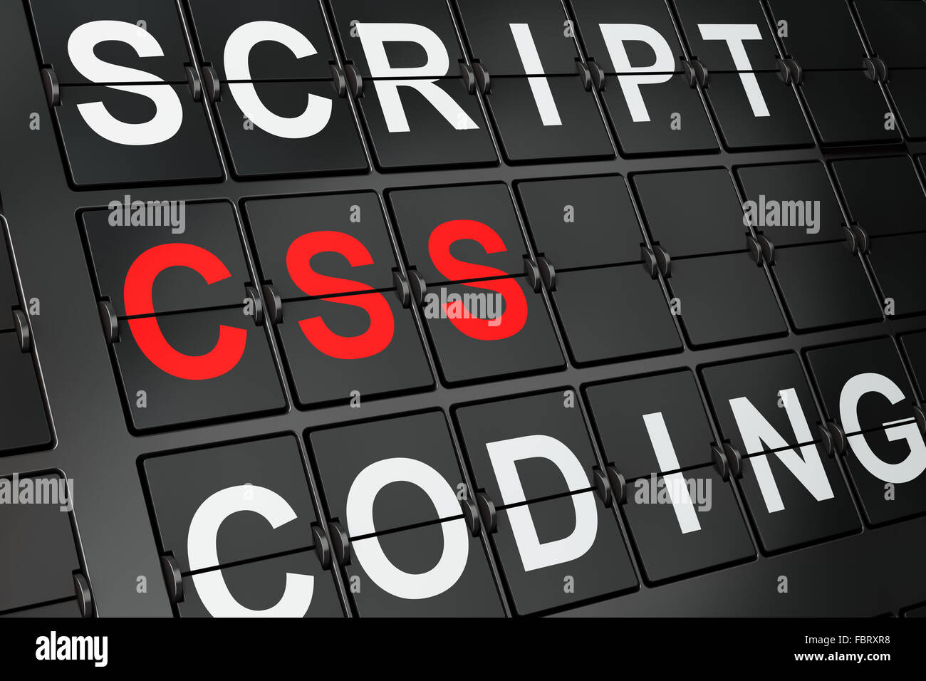 Programming concept: Css on airport board background Stock Photo - Alamy