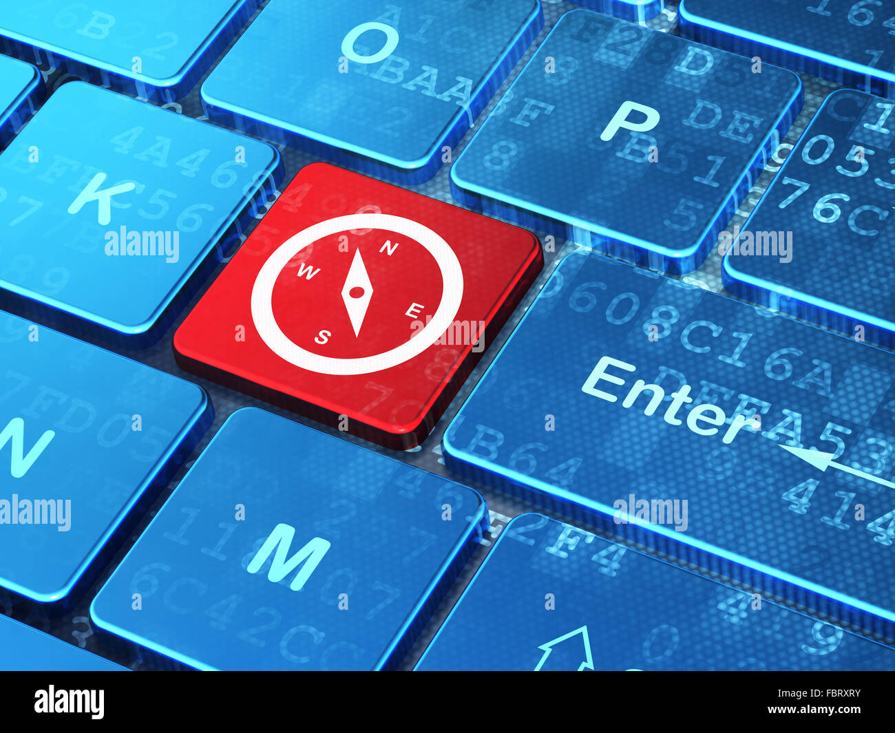 Vacation concept: Compass on computer keyboard background Stock Photo ...