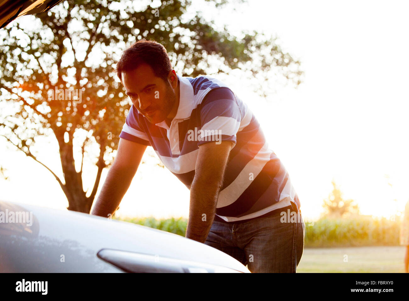Man experiencing car trouble Stock Photo - Alamy