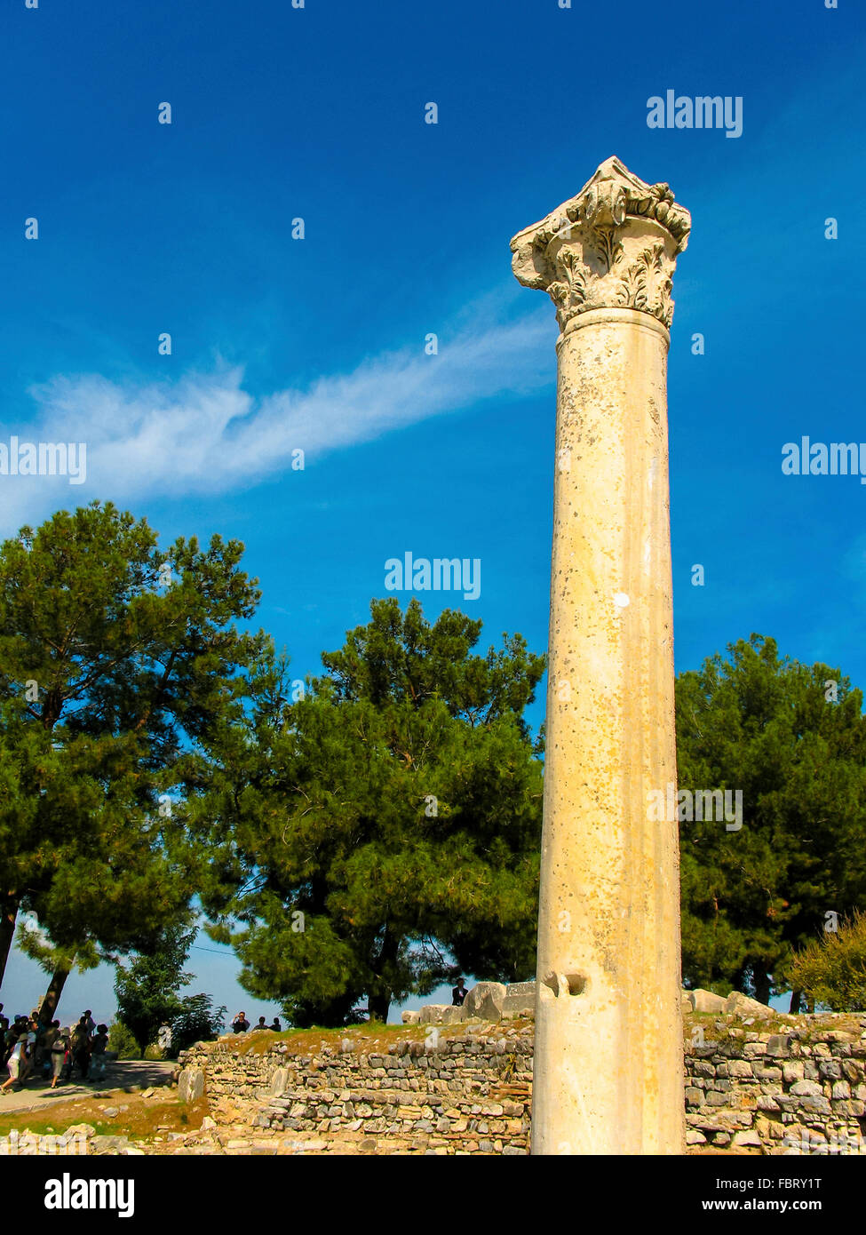ancient Roman column with column cap, Turkey Stock Photo - Alamy