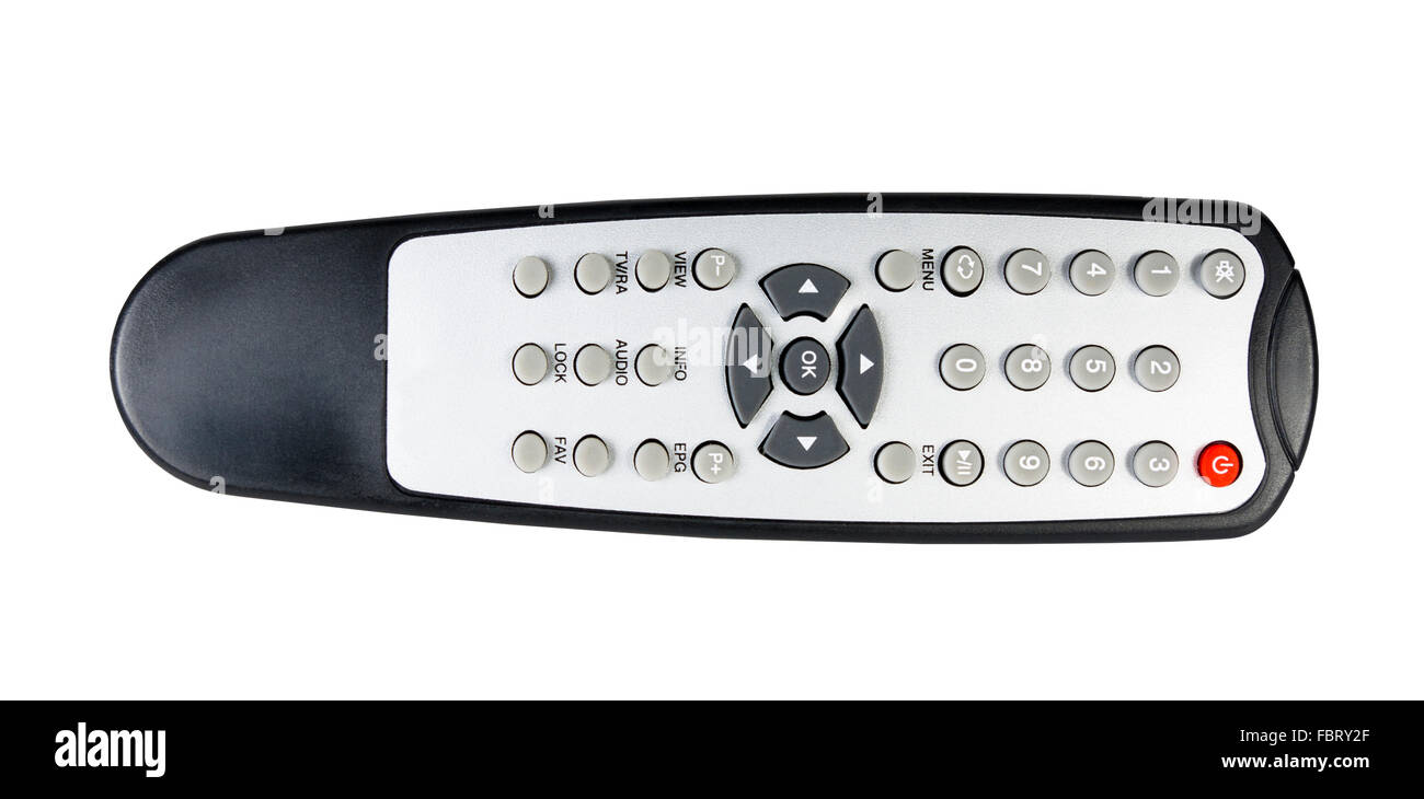 TV remote control isolated on white background Stock Photo - Alamy