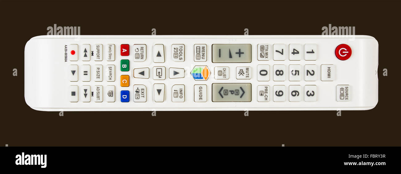 TV remote control isolated on black background Stock Photo - Alamy