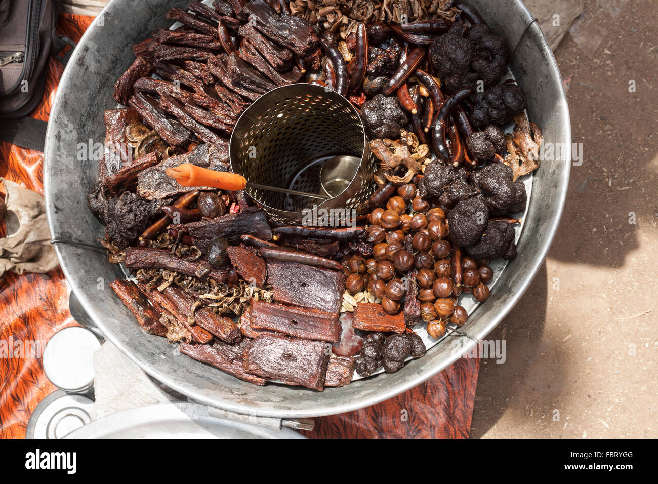 Indian herbal elixir for sale on the street in Nelamangala, Bangalore ...