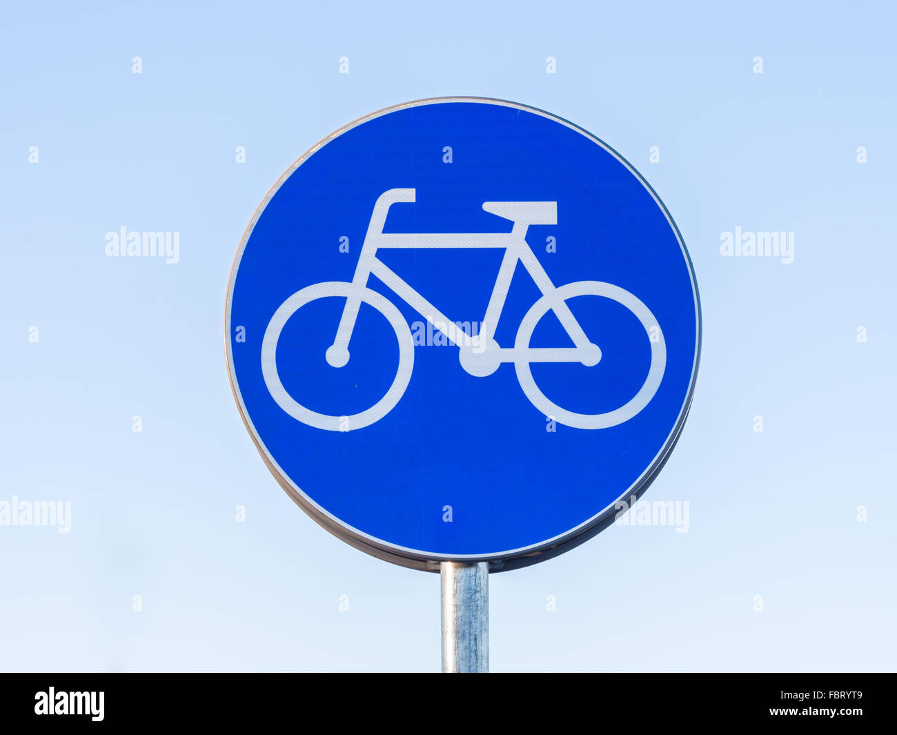 Road sign bicycles only in Warsaw, Poland Stock Photo - Alamy