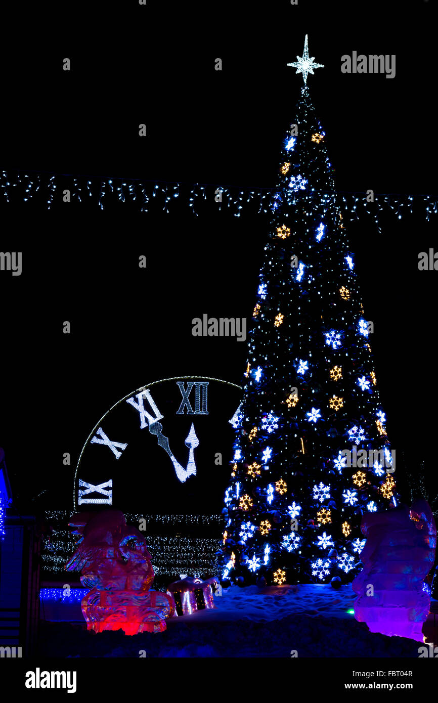 The photograph shows the tree with clock Stock Photo - Alamy