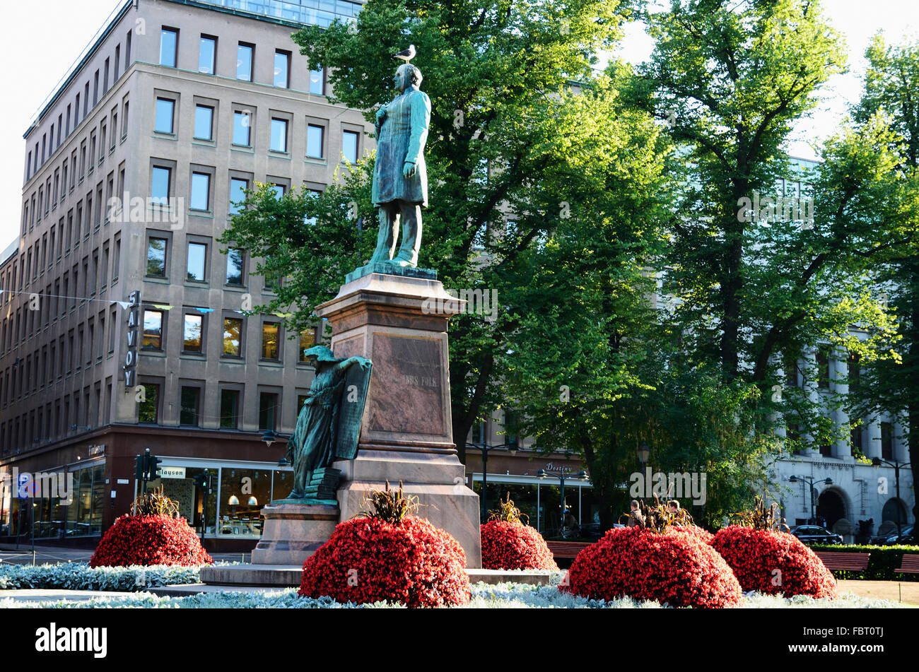 Statue of J.L. Runeberg (1804 - 1877), Finland’s national poet and ...