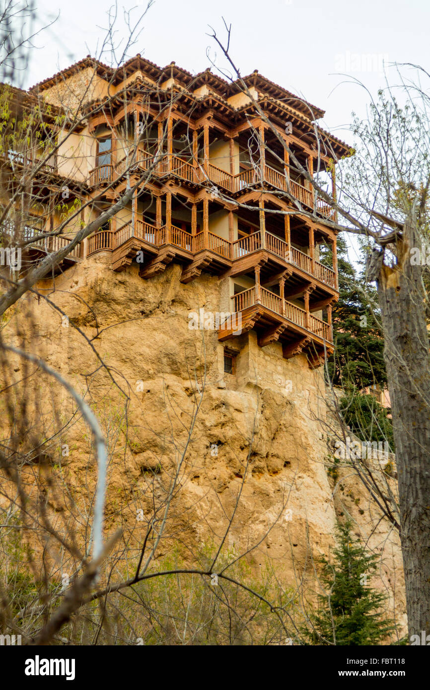 Famous hanging houses of Cuenca in Spain Stock Photo - Alamy