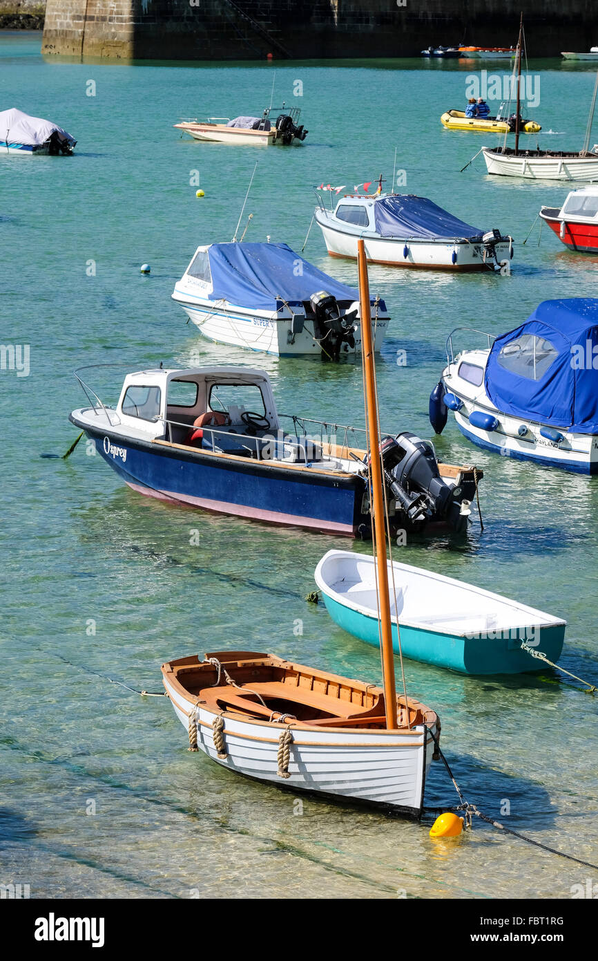 Small fishing boats and pleasure craft in St Ives Harbor Stock Photo ...