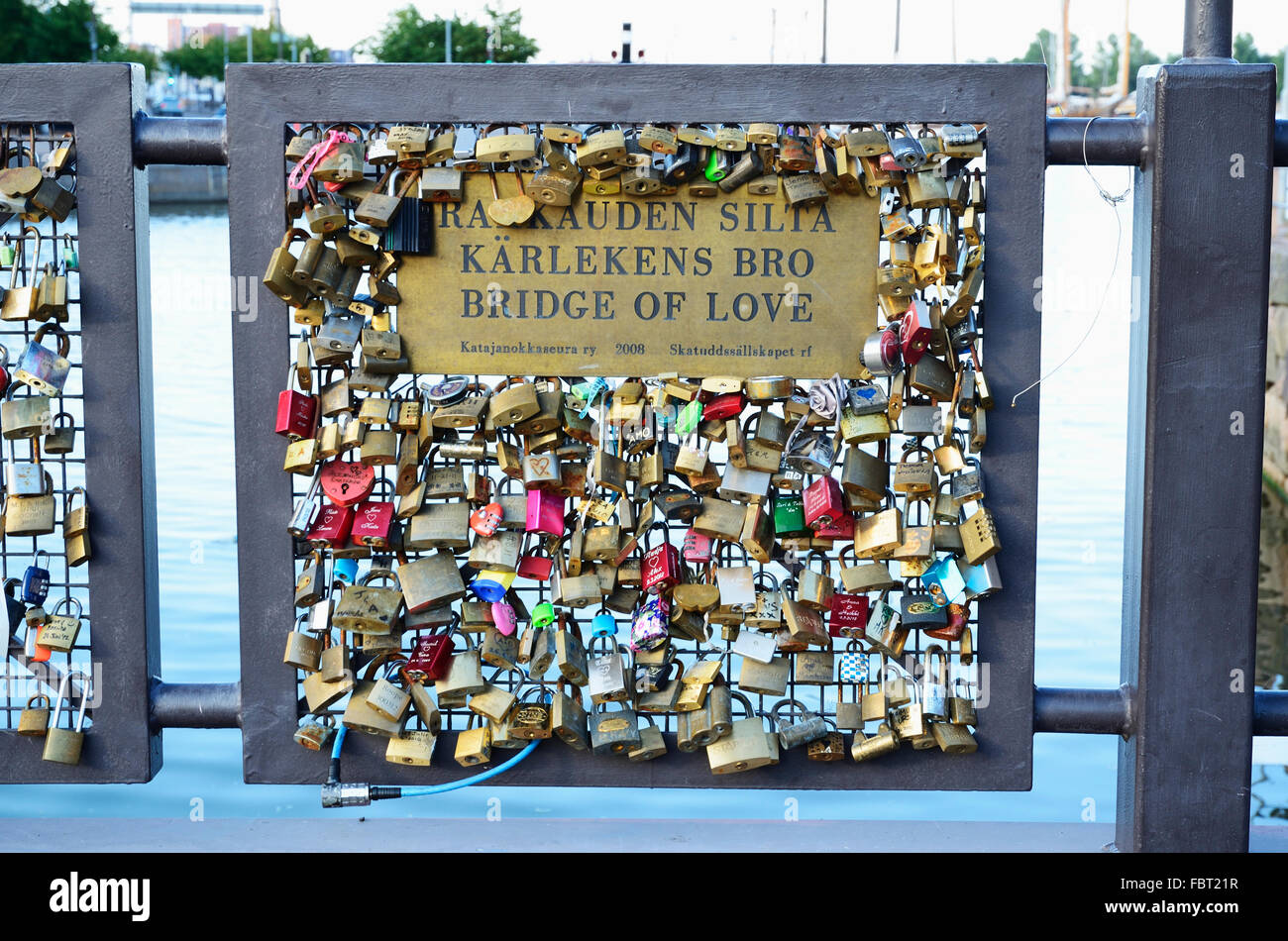 The famous bridge of love. Helsinki, Finland Stock Photo - Alamy