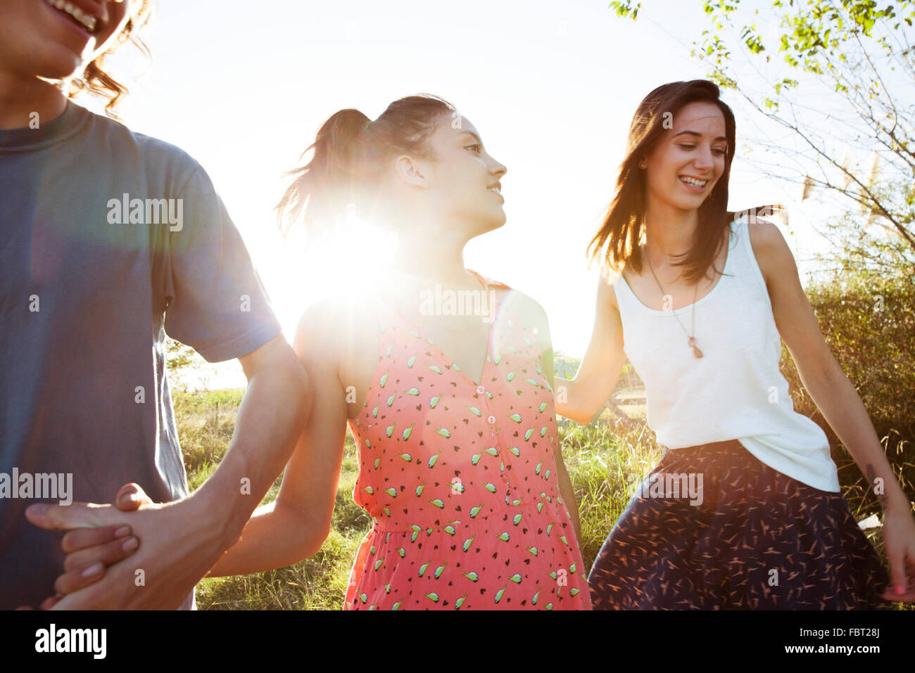 Friends spending summer day together outdoors Stock Photo - Alamy