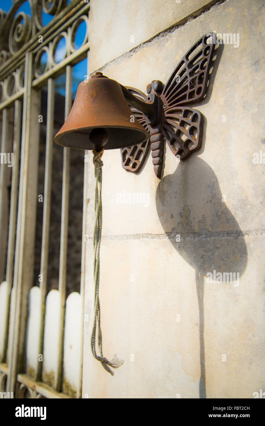 Old bell on gates montmorillon hi-res stock photography and images - Alamy