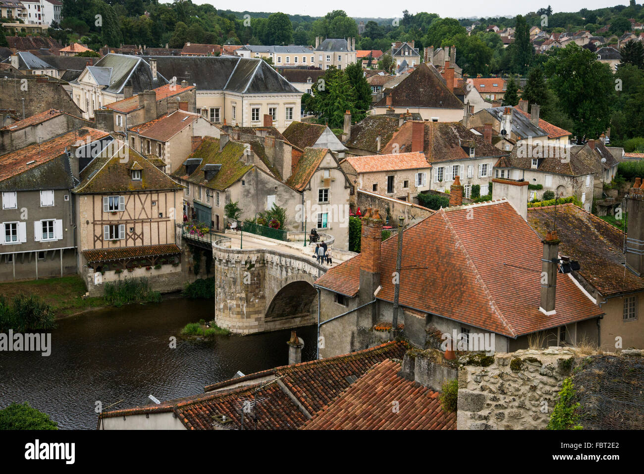 Bridge in the Old Town. Montmorillon. France Stock Photo - Alamy