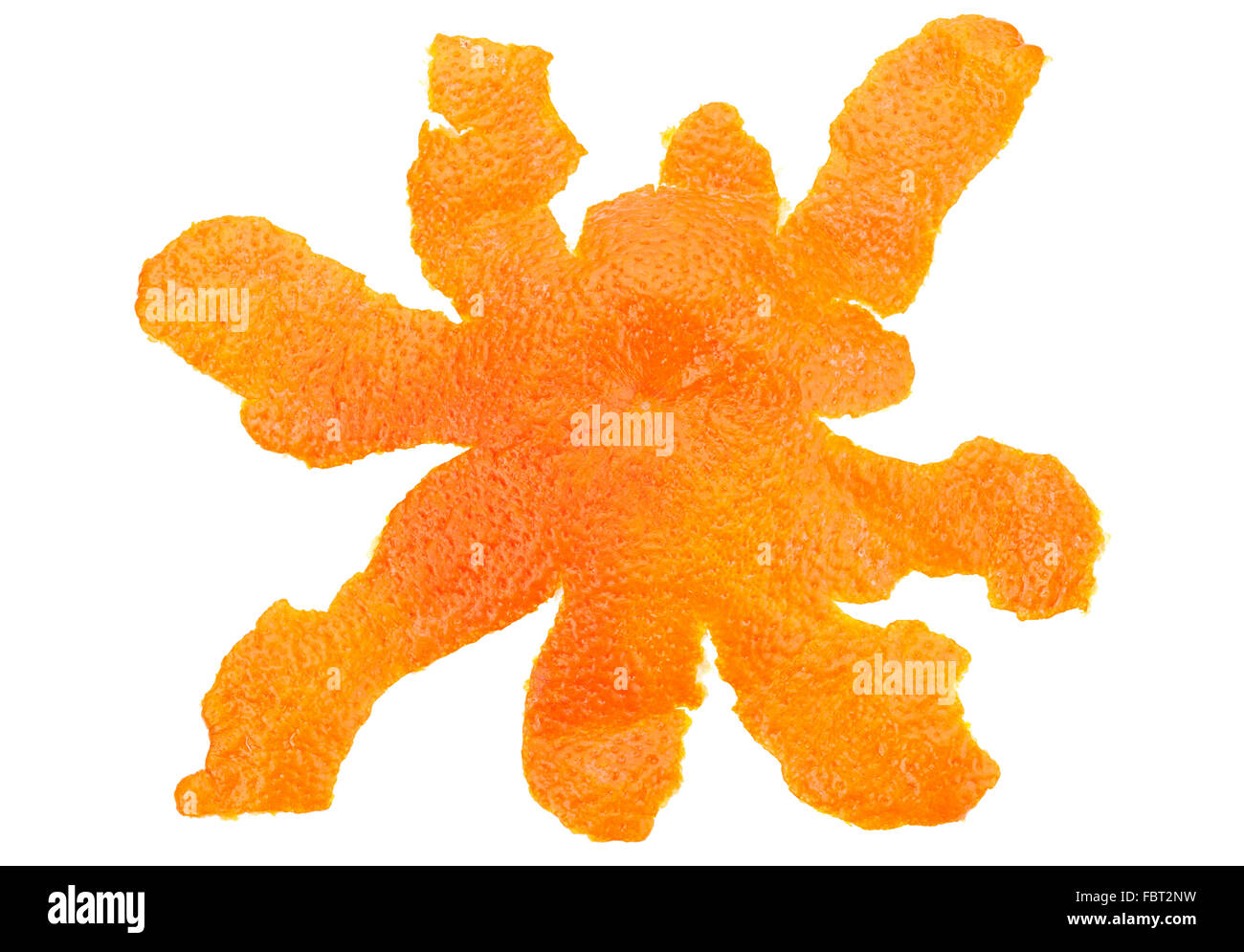 Tangerine skin isolated on white background Stock Photo - Alamy