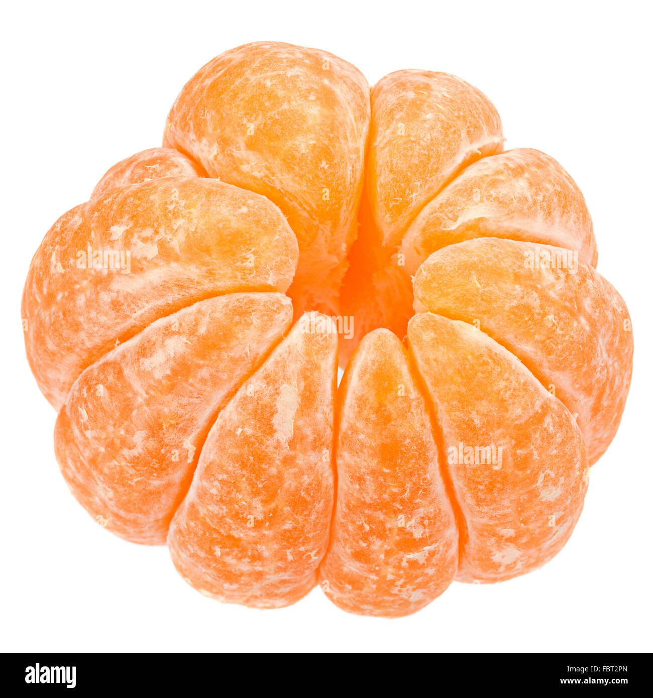 Open tangerine fruit isolated on white background Stock Photo - Alamy