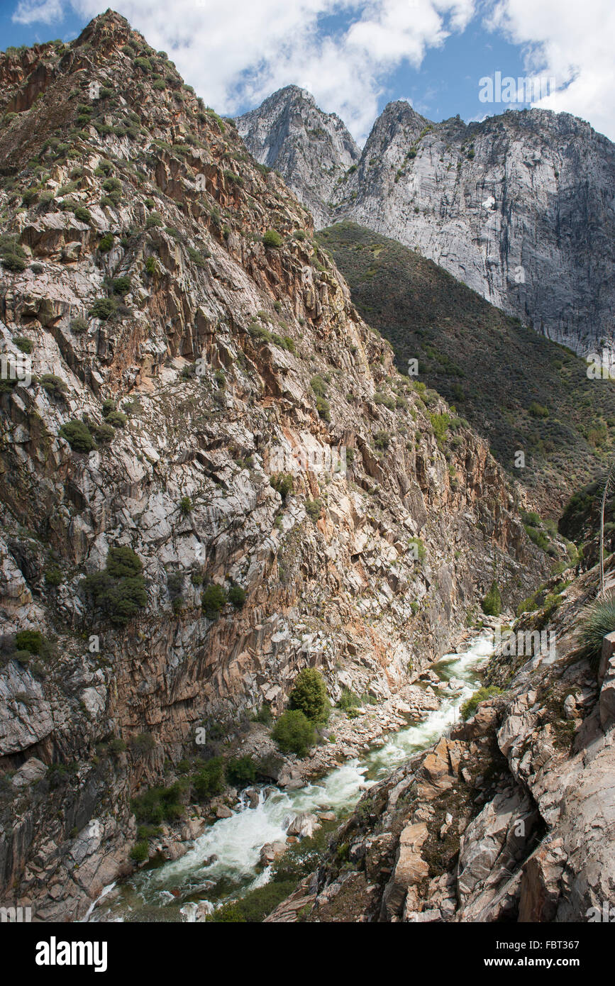 Mountain stream coursing through rocky landscape, Kings Canyon National ...