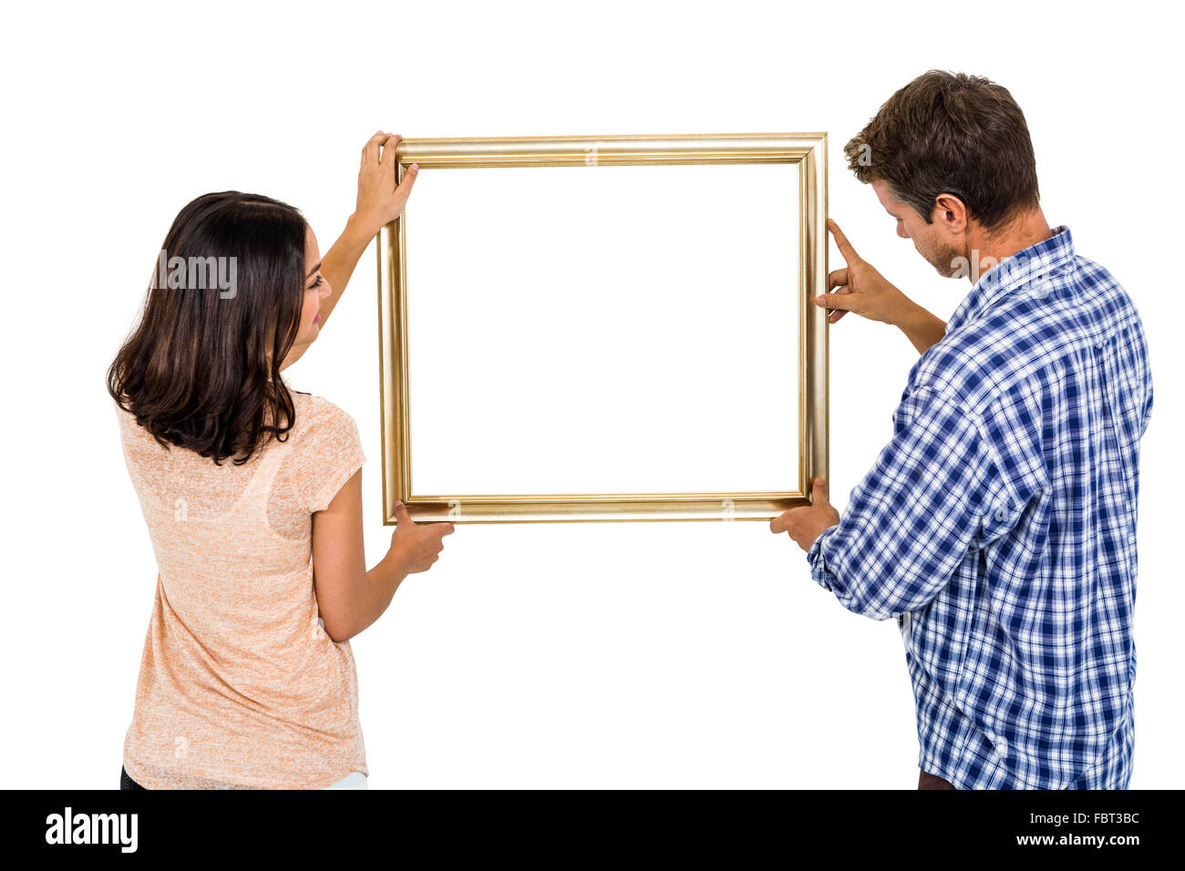 Woman holding empty picture frame hi-res stock photography and images ...