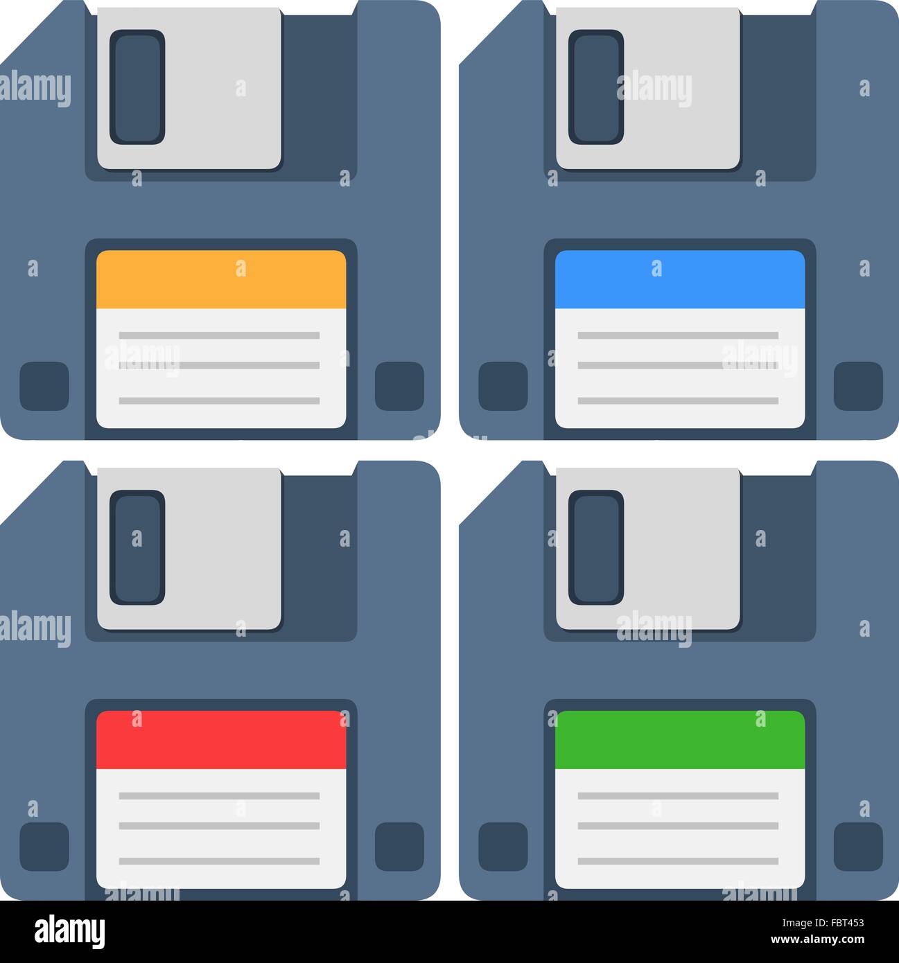 A vector illustration of an old computer floppy disk and colorful ...