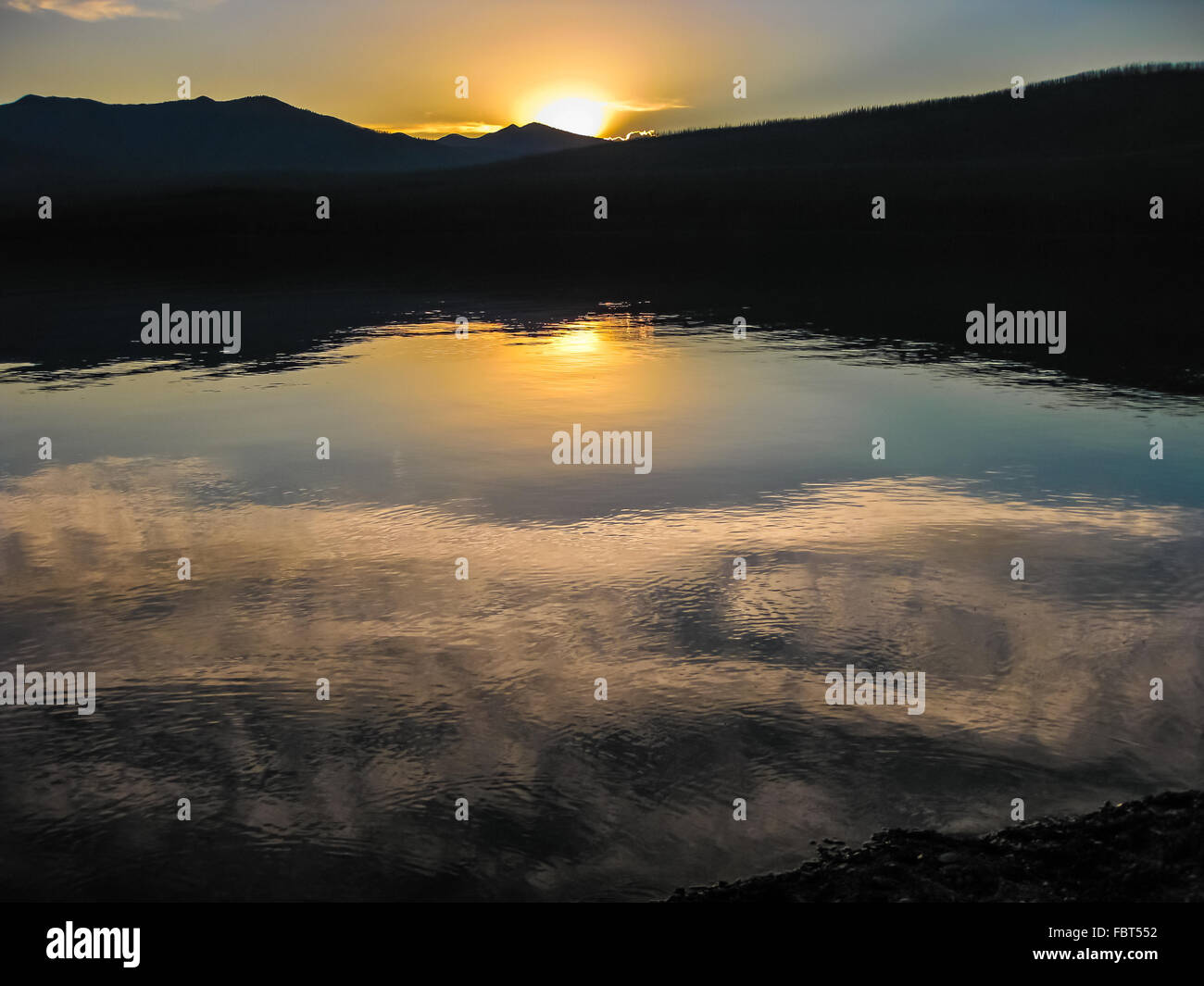 Lake McDonald at sunset Stock Photo - Alamy