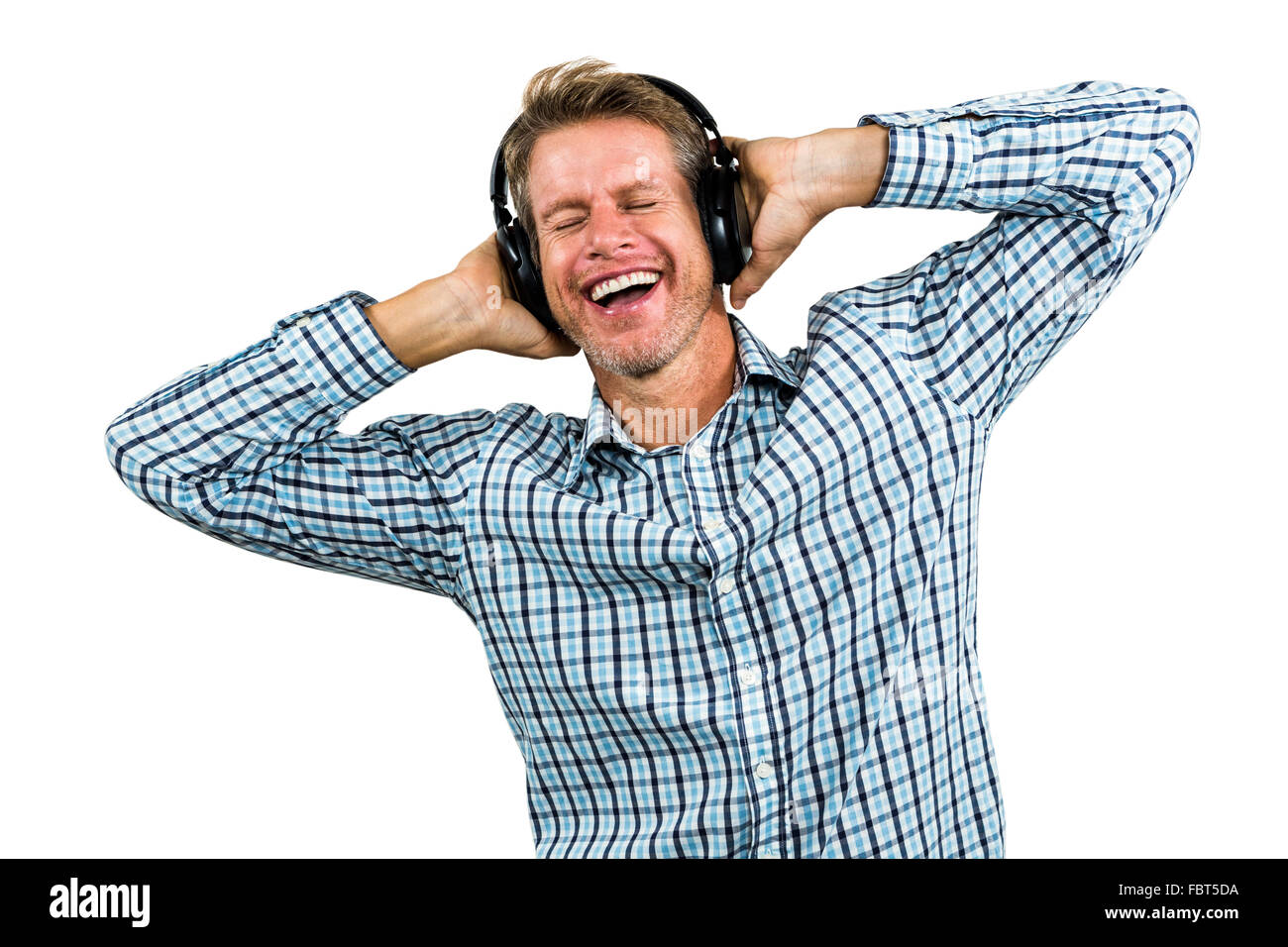 Portrait mature man headphones hi-res stock photography and images - Alamy
