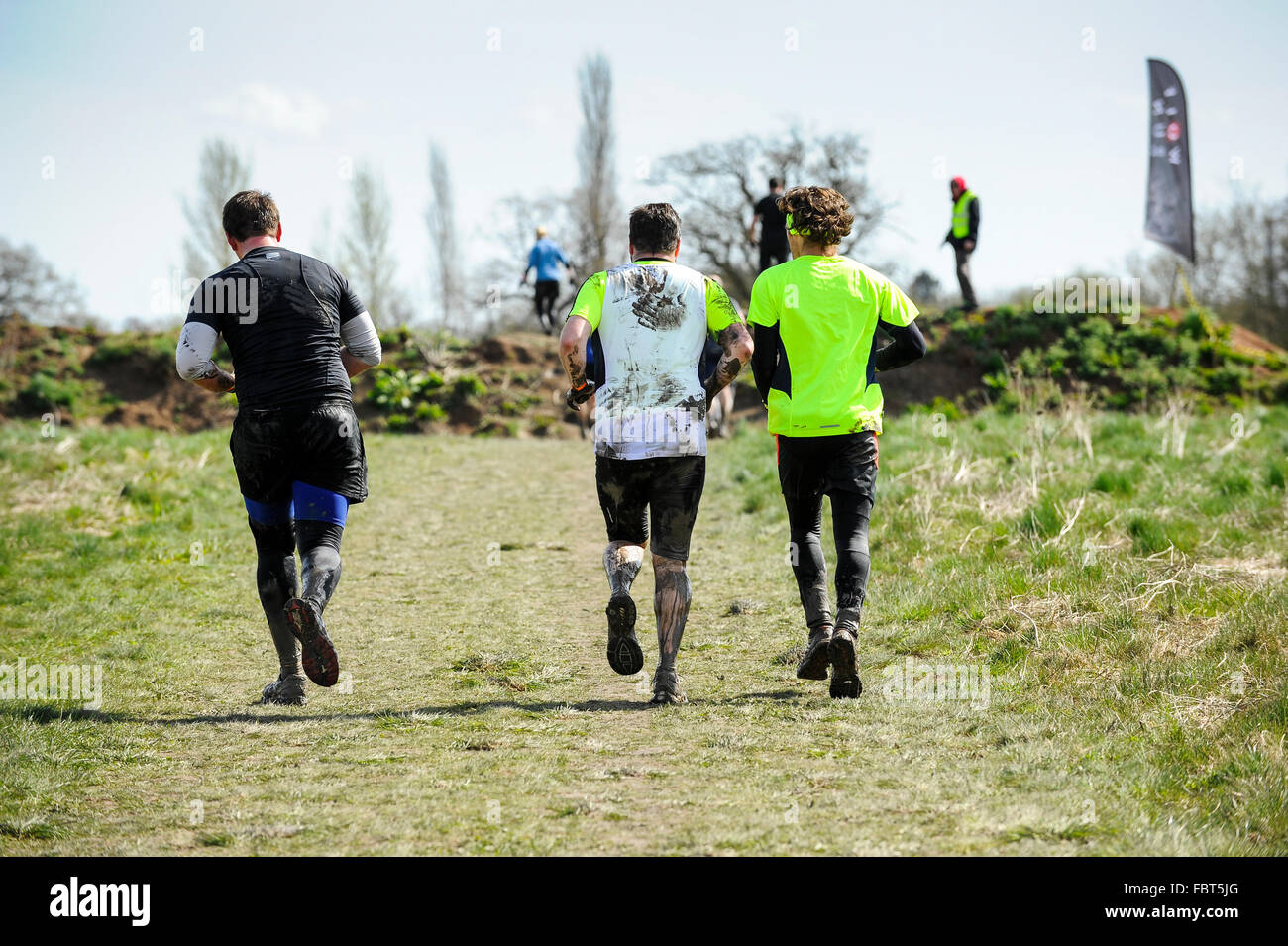 Runners at obstacle course race, UK Stock Photo - Alamy