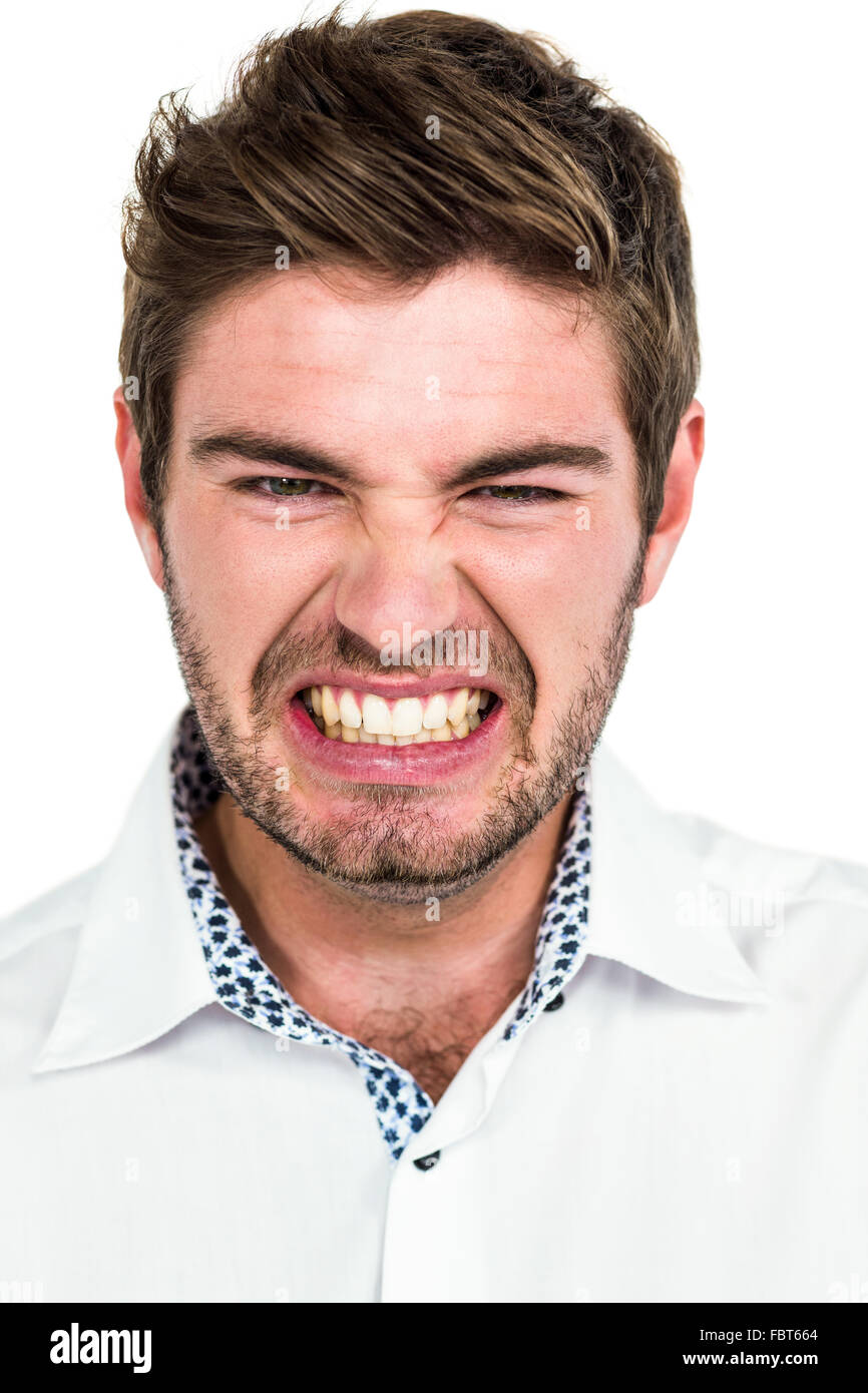 Portrait of angry man Stock Photo - Alamy