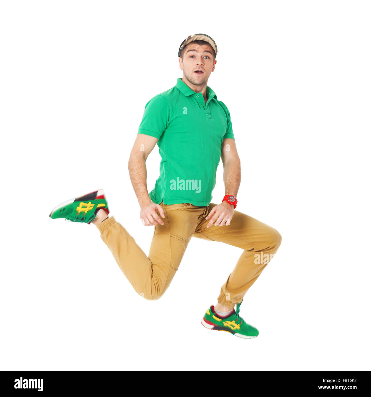 Portrait of young man jumping hi-res stock photography and images - Alamy