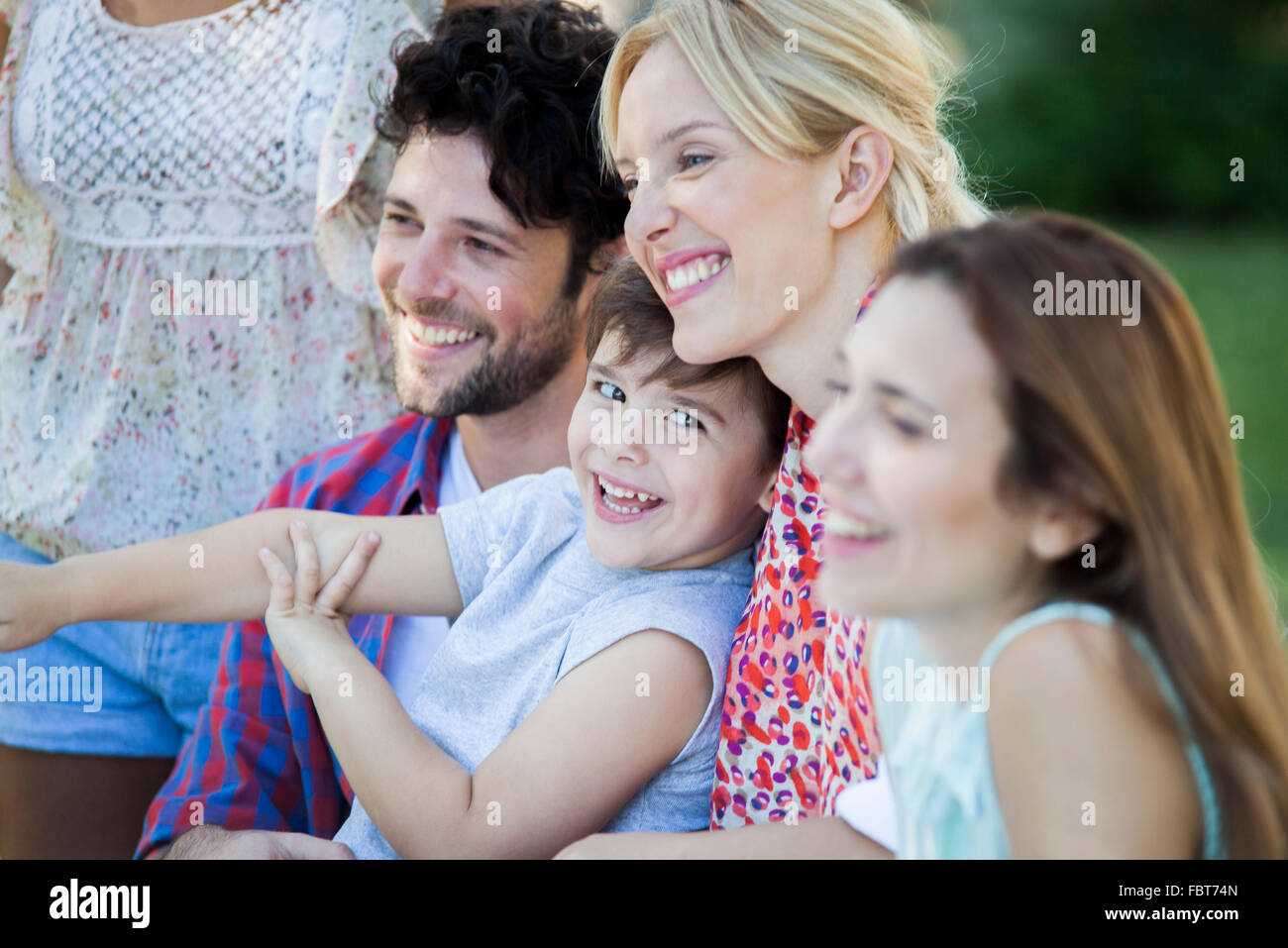 Family and friends spending time together Stock Photo - Alamy