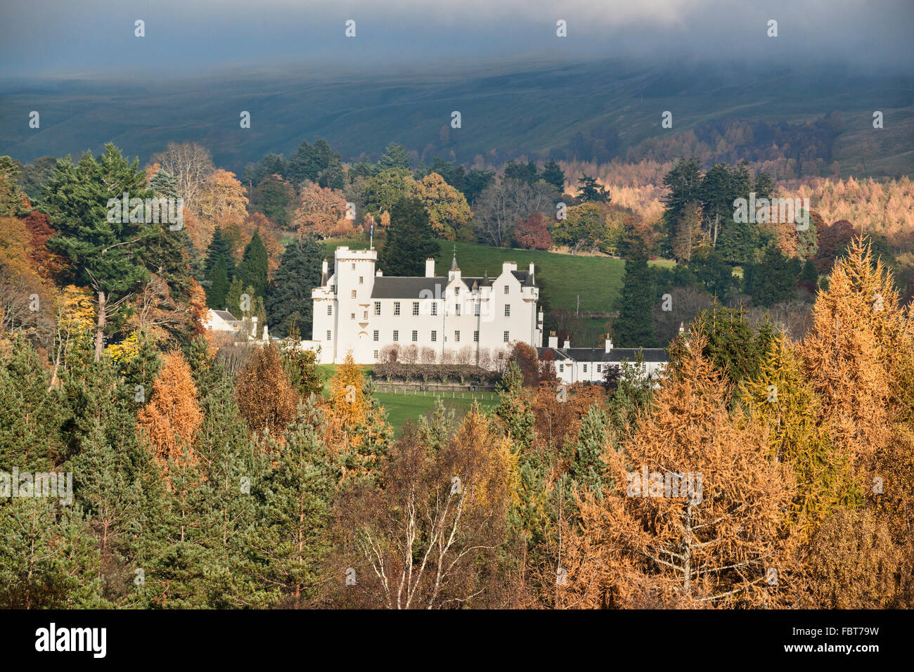 Blair Atholl Castle, Autumn, from A9, Perthshire, Scotland, UK Stock ...