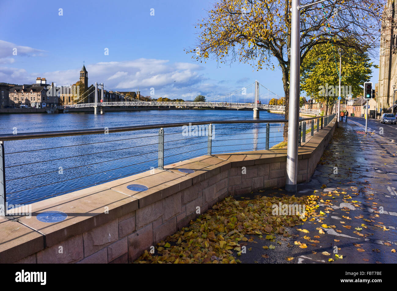 Beside River Ness, Inverness, autumn colours, Highland, Scotland, UK ...