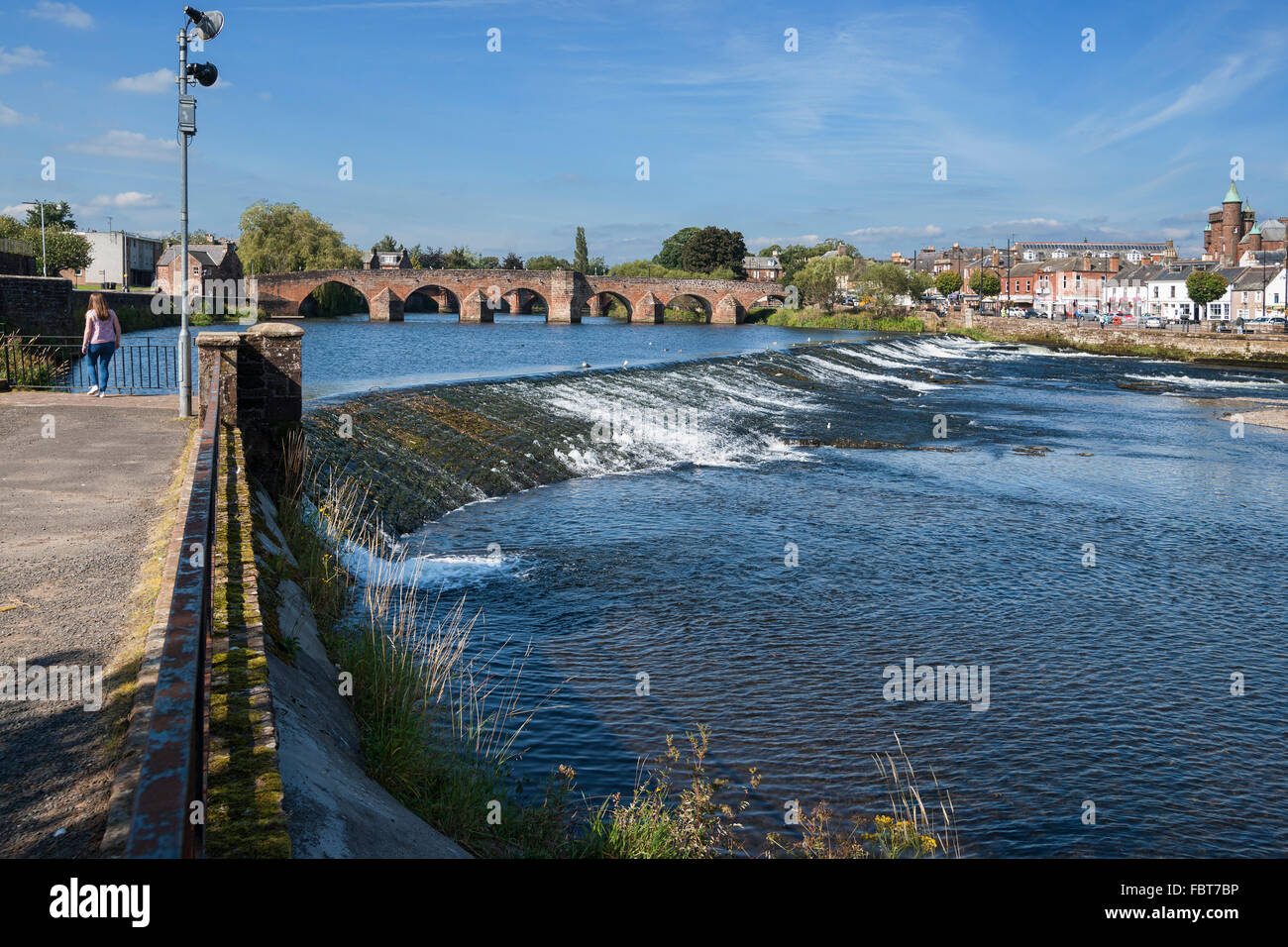 River Nith at Dumfries, Devorgilla Bridge, Scottish Borders, Scotland ...