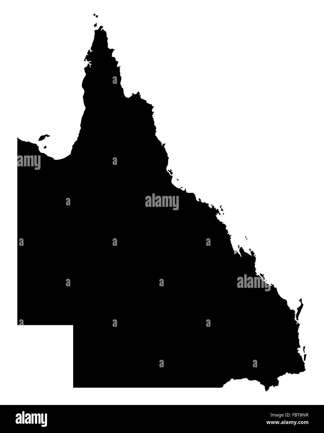 Map of Queensland Stock Photo - Alamy