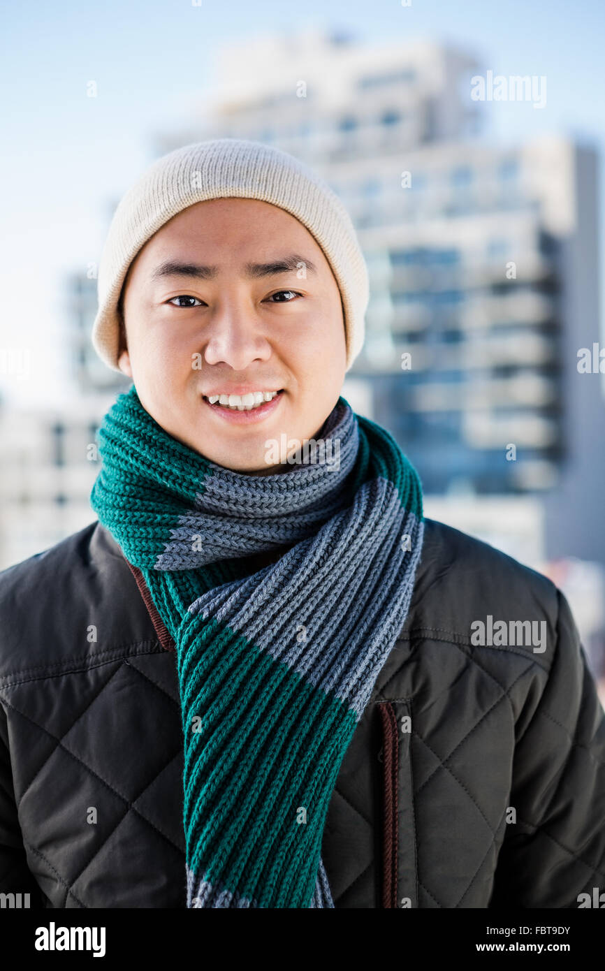 Portrait of a man in warm clothing Stock Photo - Alamy