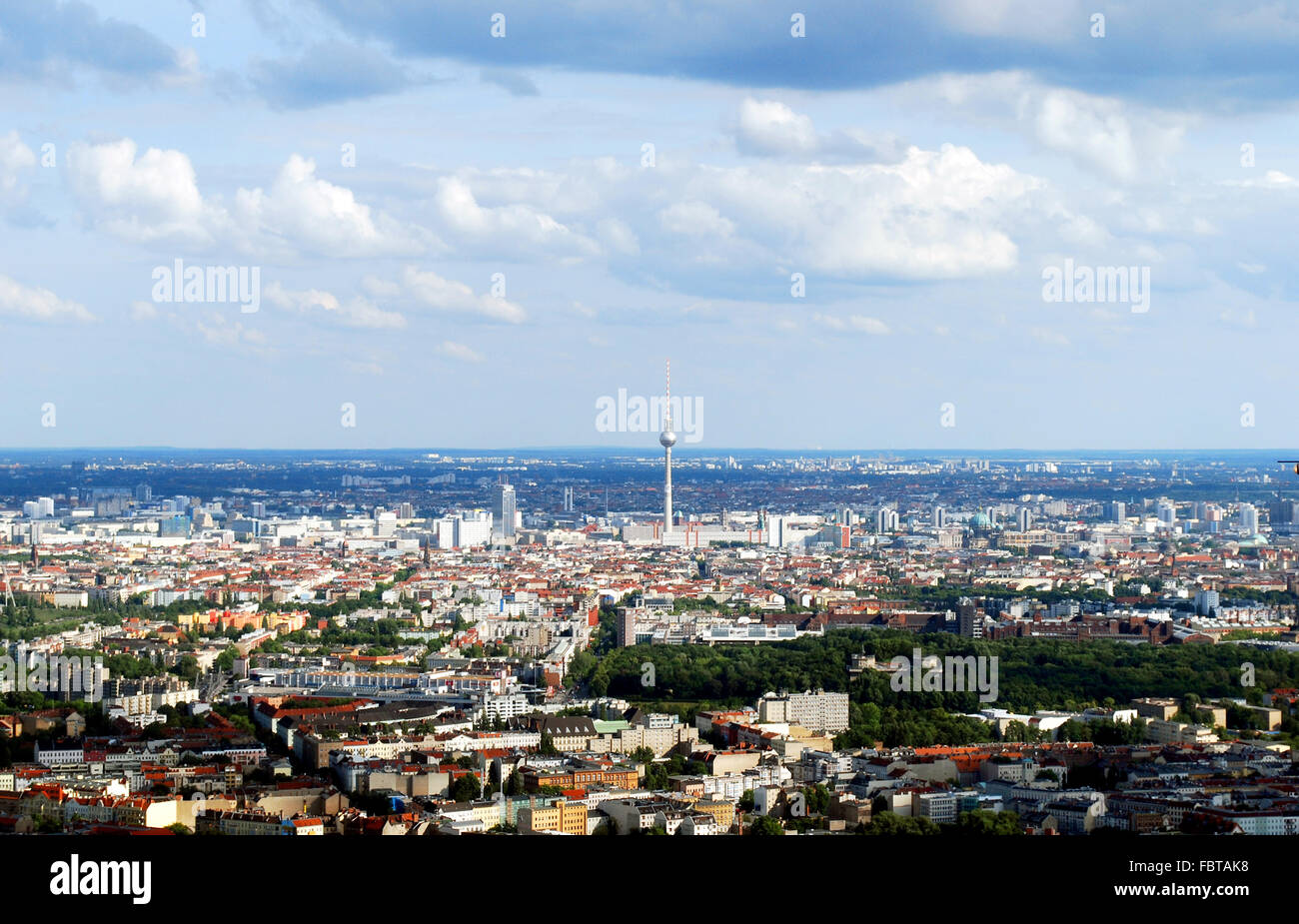 Aerial view of fernsehturm berlin and alexanderplatz hi-res stock photography and images - Alamy
