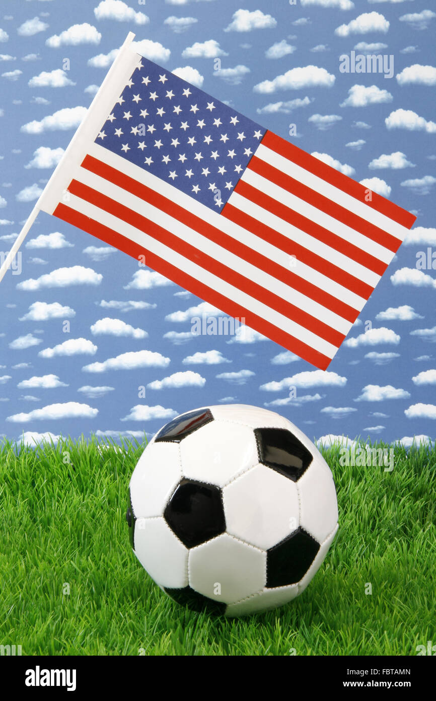 Football with Flag Stock Photo - Alamy