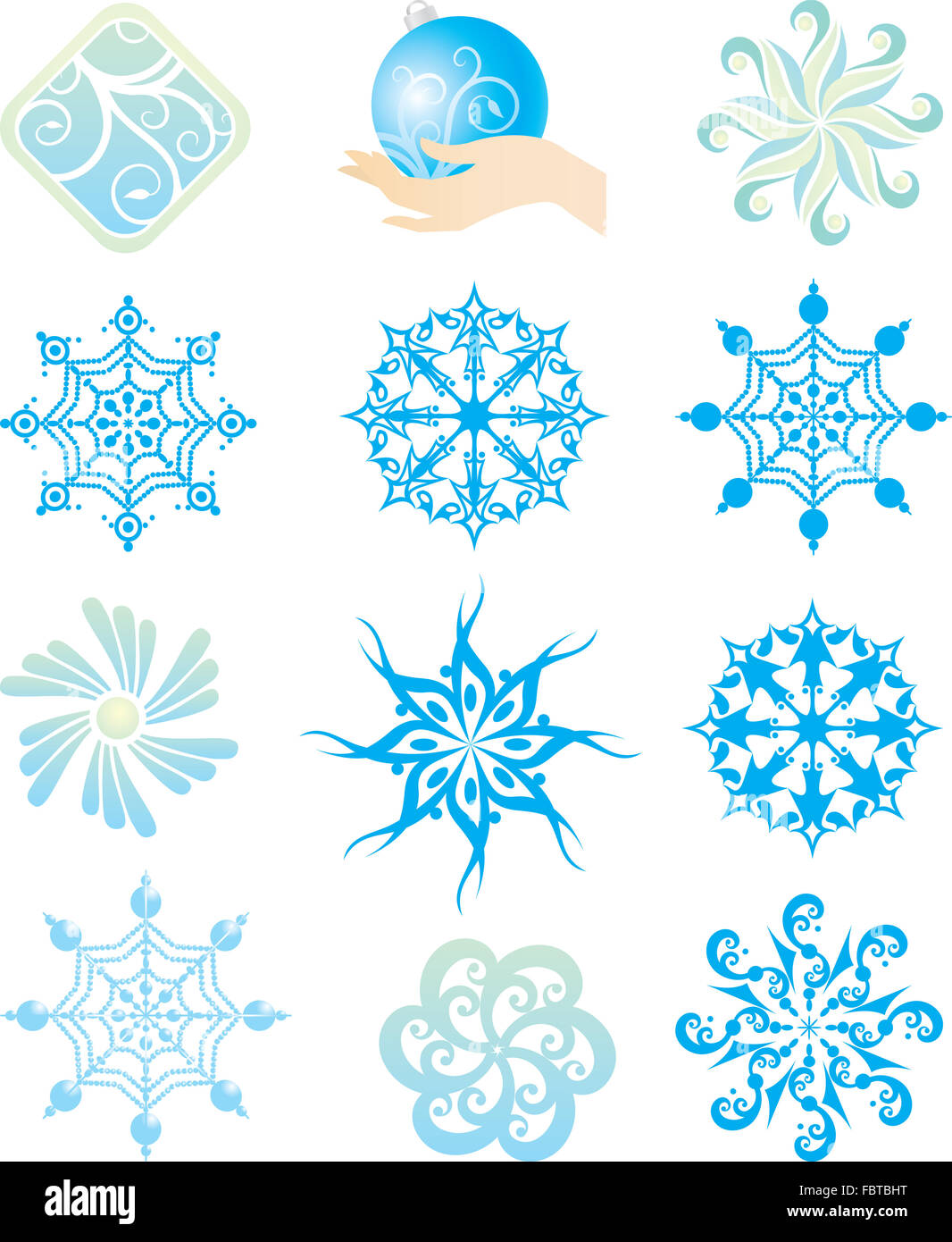 set of snowflake Stock Photo - Alamy