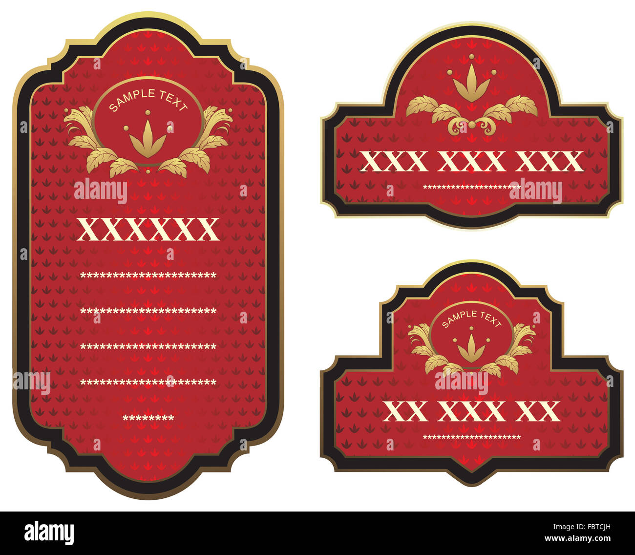 set of labels Stock Photo - Alamy