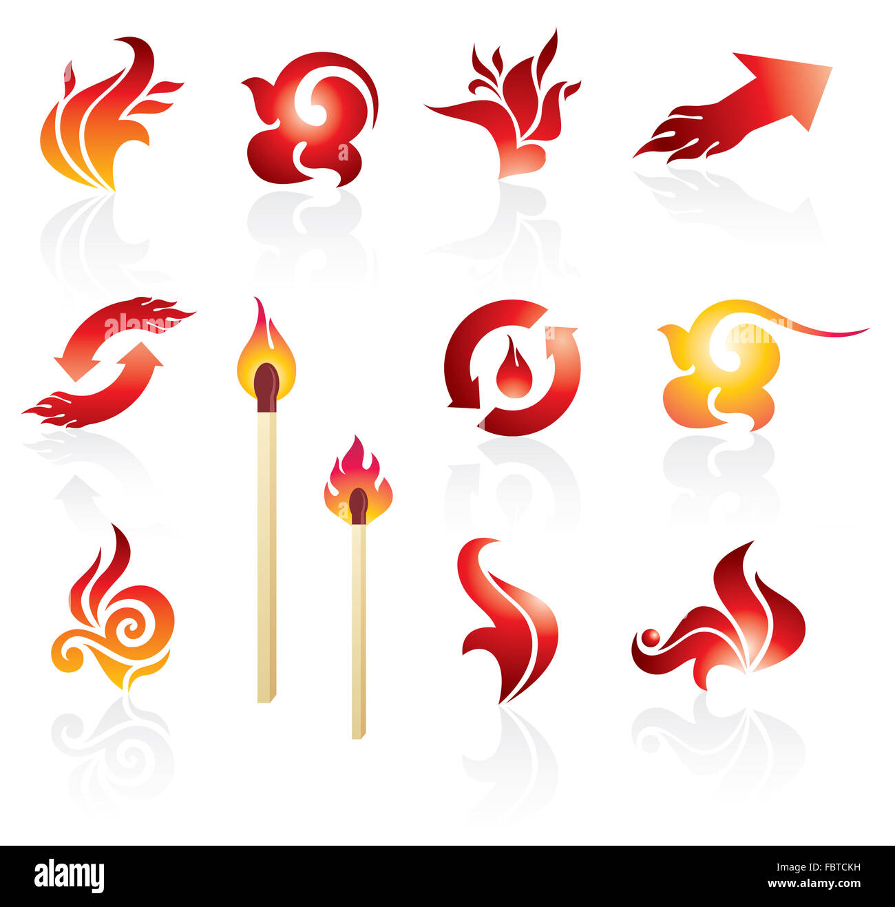 set of fire design elements Stock Photo - Alamy