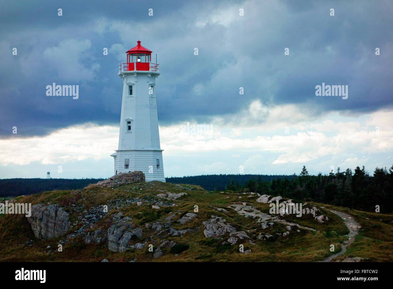 The Louisbourg Lighthouse in Cape Breton, Nova Scotia, Canada Stock ...