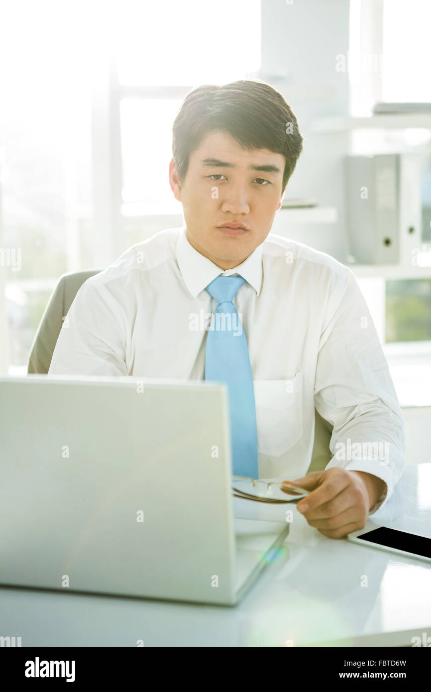 Portrait serious smart boy hi-res stock photography and images - Alamy