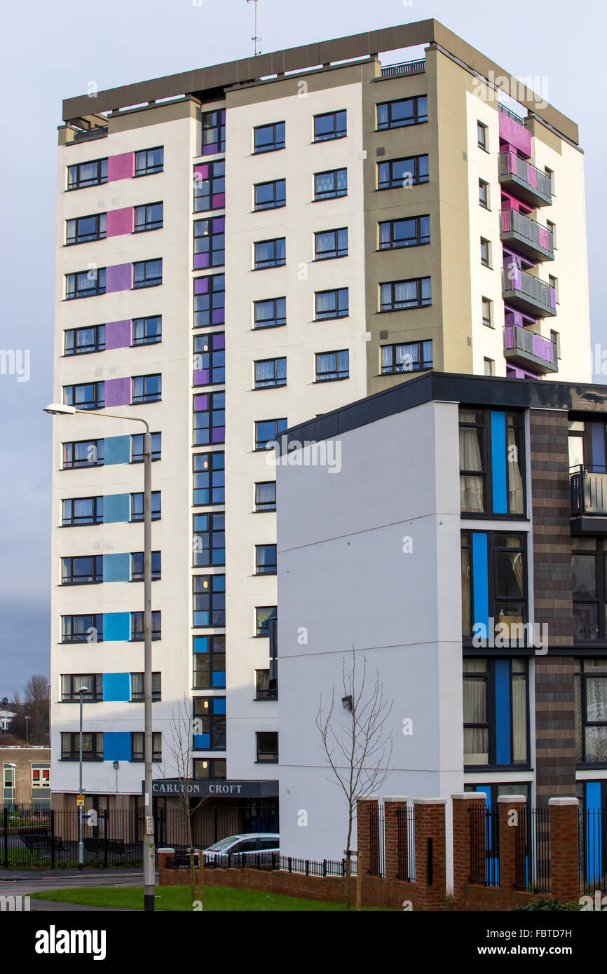 Council estate regeneration underway in Leeds. Old high rise council ...