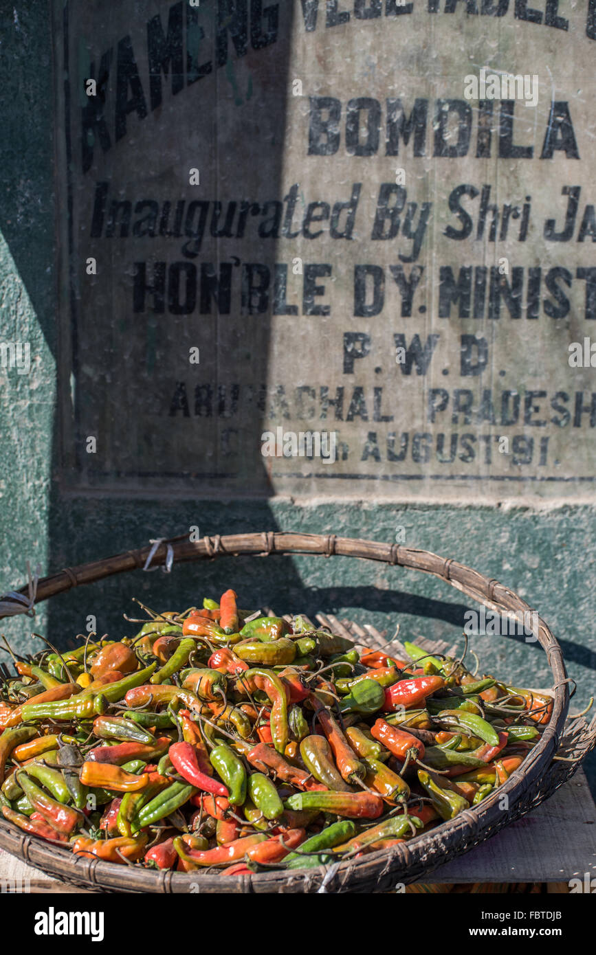 Green chillies drying hi-res stock photography and images - Alamy