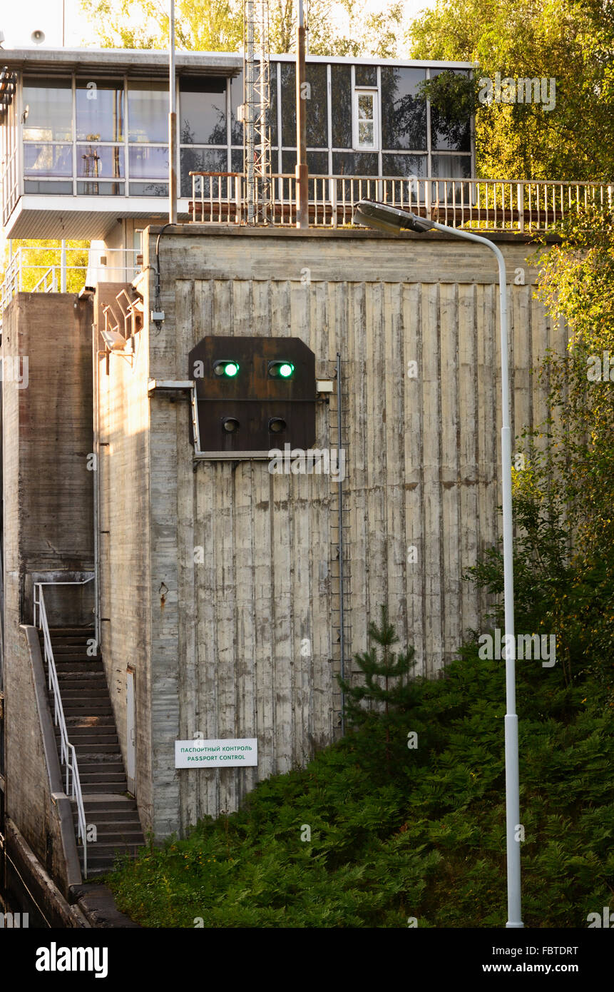 Locks connecting the lakes. The Saimaa Canal. Border. Finland. Russia ...