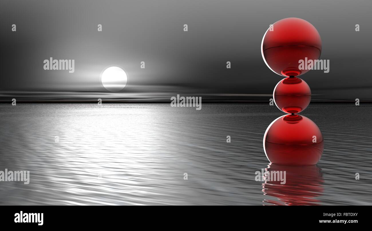 landscape and balls red Stock Photo - Alamy