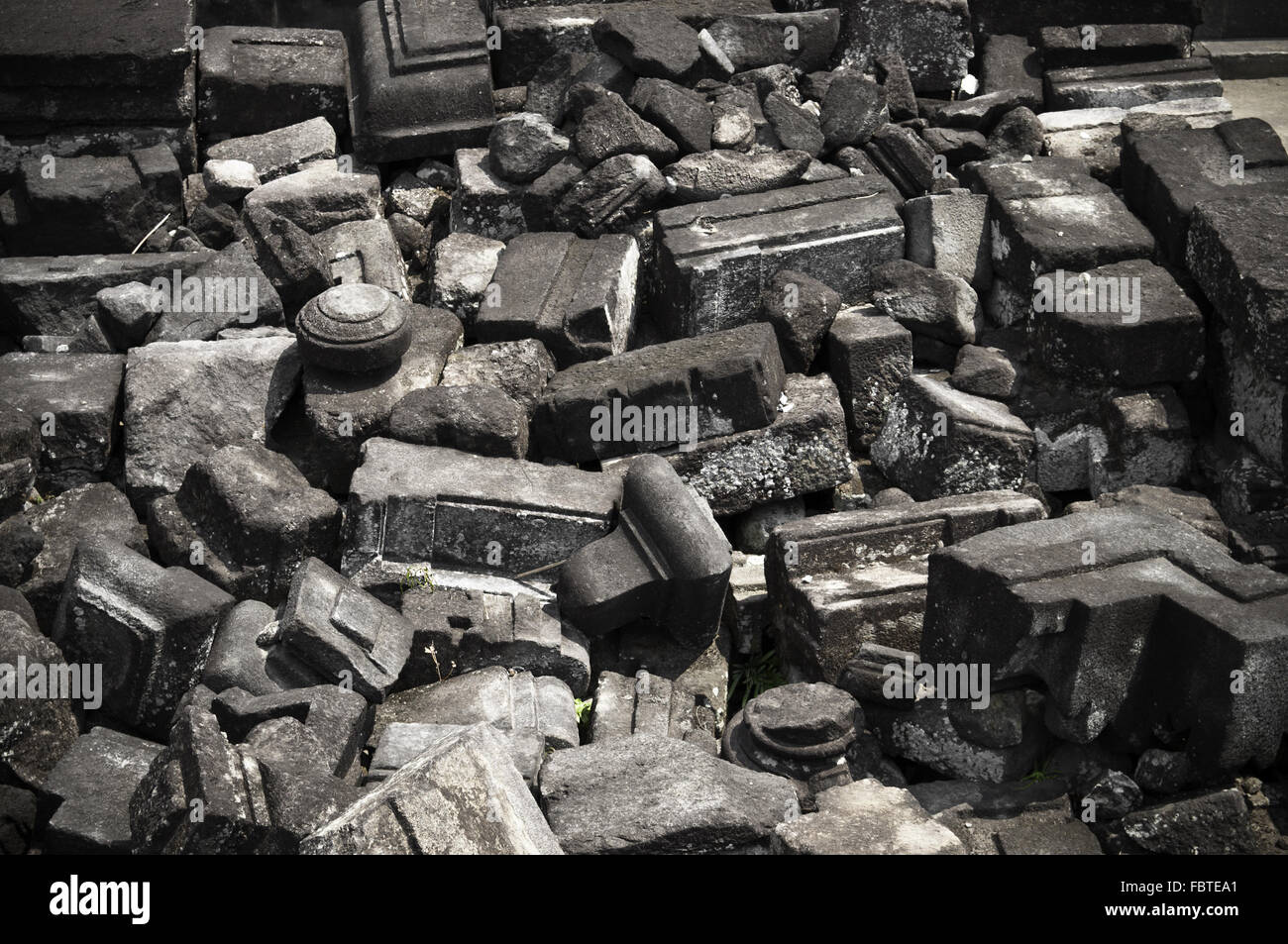 Prambanan rubble after earthquake in Java Stock Photo - Alamy