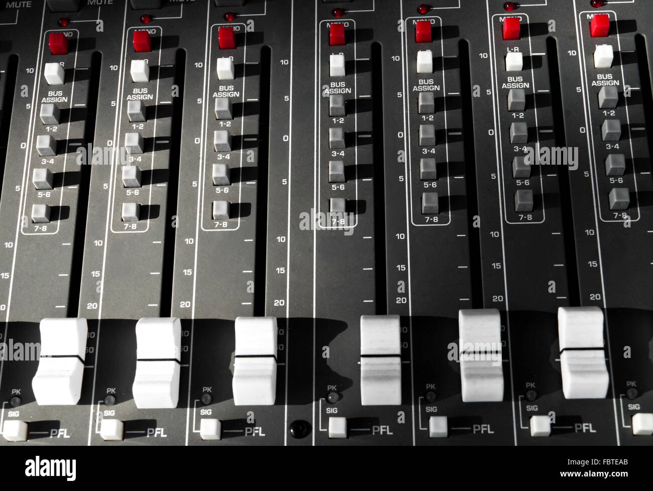 big mixer console in a concert stage Stock Photo - Alamy